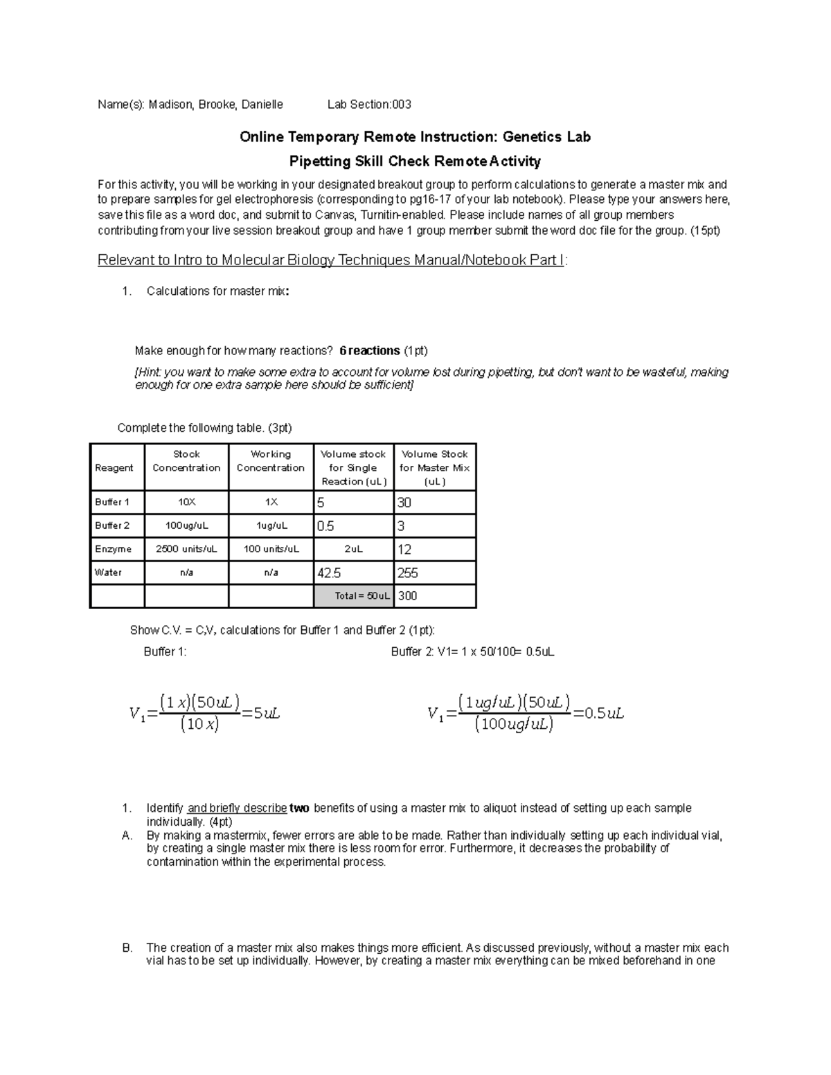 Pipetting Skill Check - Please type your answers here, save this file ...
