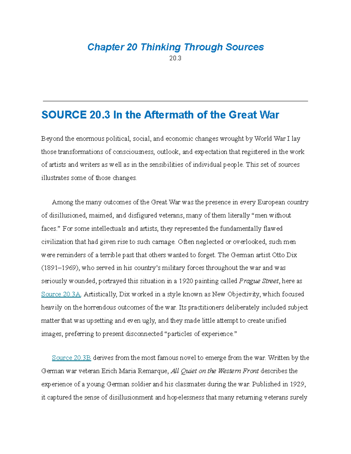 Copy of Chapter 20 Thinking Through Sources 20 - Chapter 20 Thinking ...