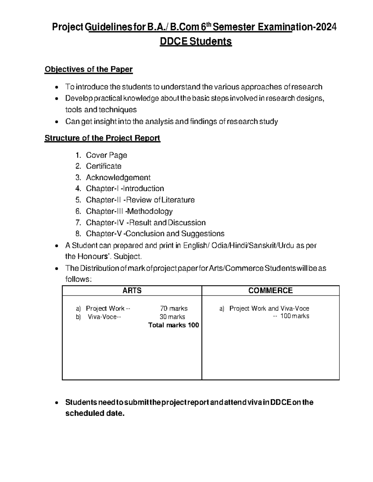 Project Guideline BA 2024 - Project Guidelines for B./ B 6 th Semester ...