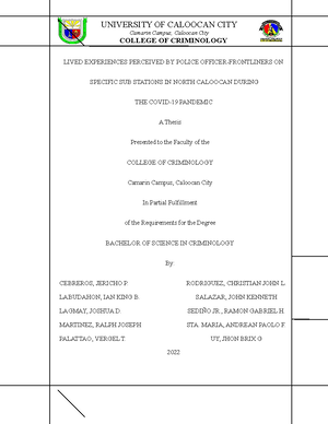 1 - Criminology Thesis - COMPARATIVE ANALYSIS OF INDEX CRIME RATE AND ...