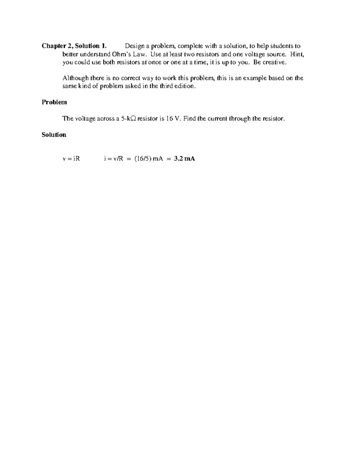 Chapter 2 - Fundamentals of Electric Circuits Alexander 5e Solution ...