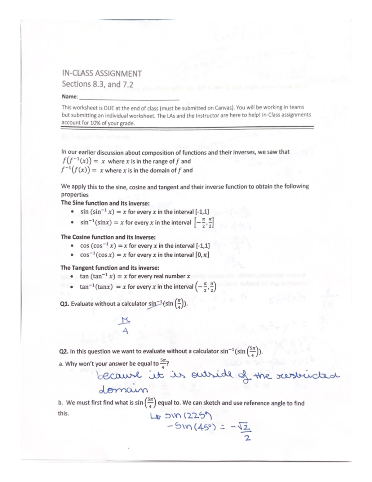 IN- Class Assignment 8.3 and 7 - MAC 1147 - Studocu