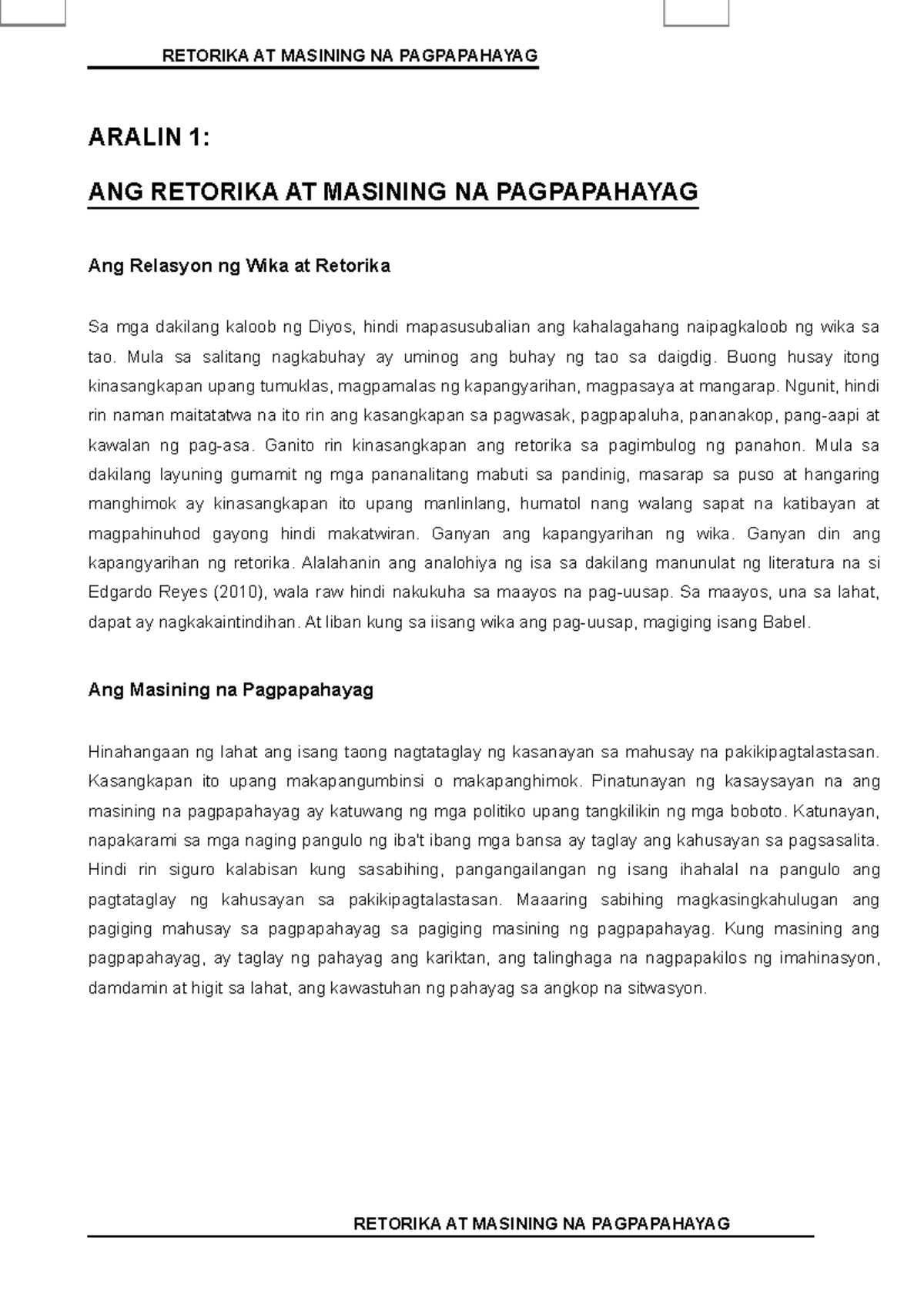 Retorika Lecture - zhf hfgdfs - RAMP RETORIKA AT MASINING NA ...