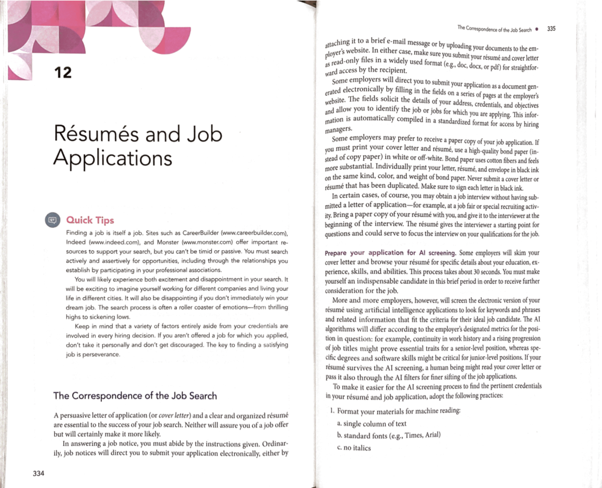 Resumes and Job Applications - EN 321 - FIT - Studocu