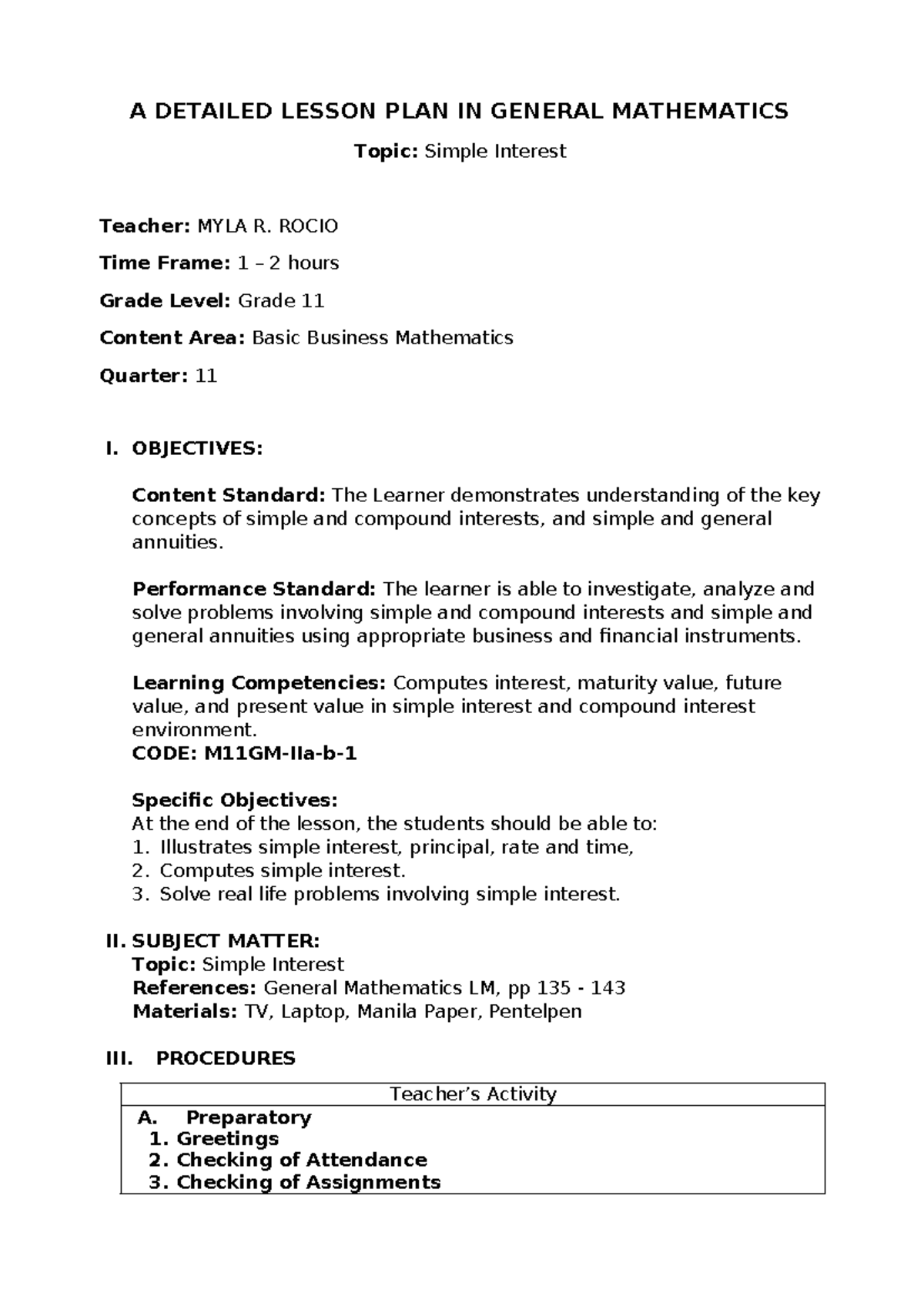 398927584 A Detailed Lesson Plan in General Mathematics - A DETAILED ...