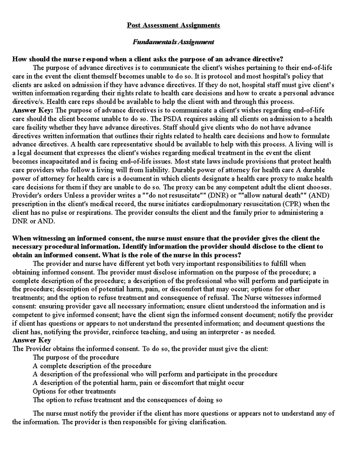 Capstone Post Assessment Assignments - Post Assessment Assignments Fundamentals Assignment How ...