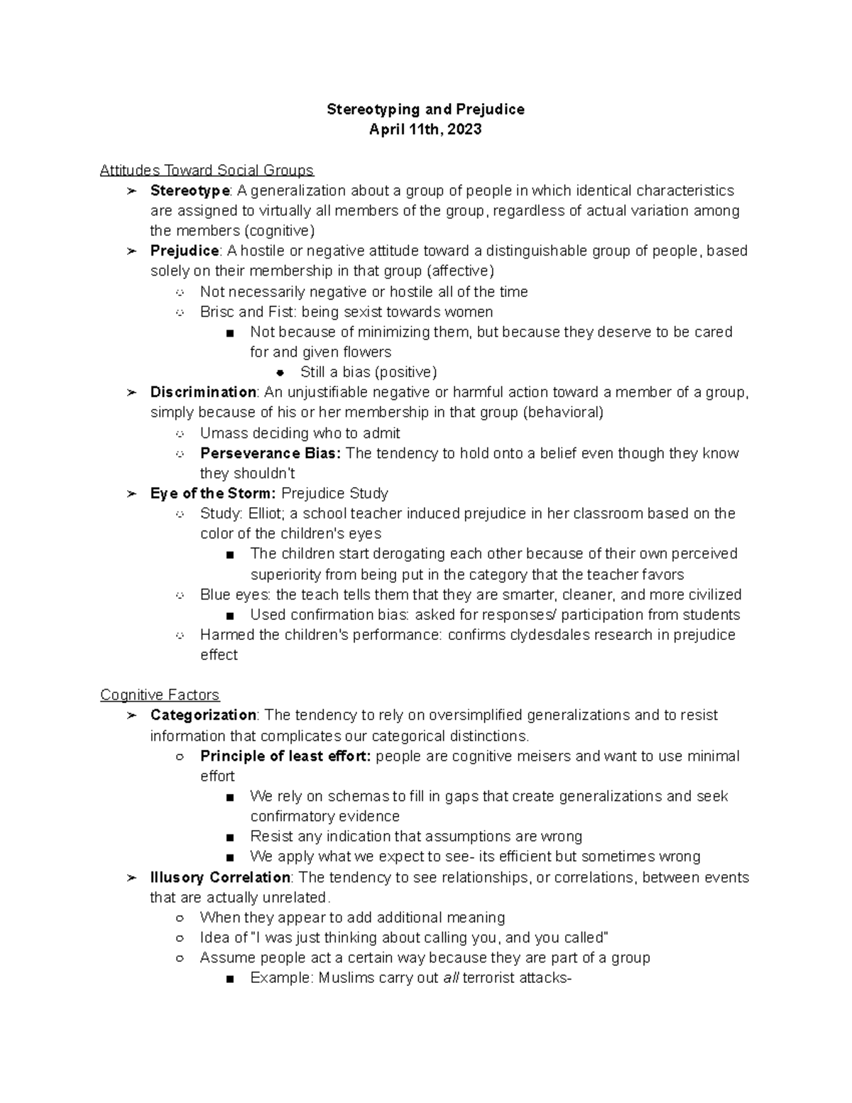 UNIT 3: Stereotyping and Prejudice - Stereotyping and Prejudice April ...