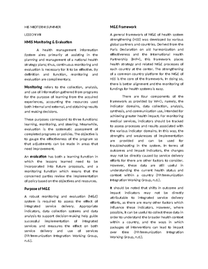 HIS-Module - HISMLS MODULE - LET’S BEGIN! LESSON 1 Intended Learning ...