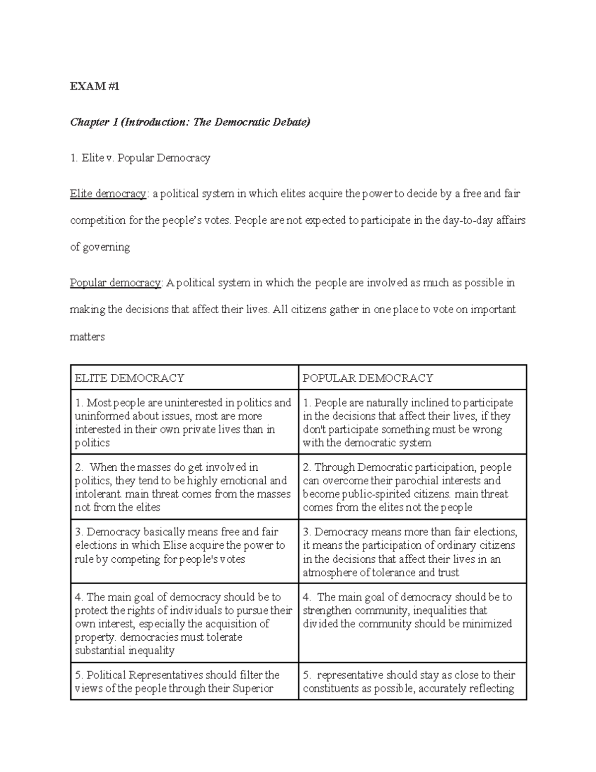 Copy of Pol S 102 Exam 1 & 2 Study Guide - EXAM Chapter 1 (Introduction ...