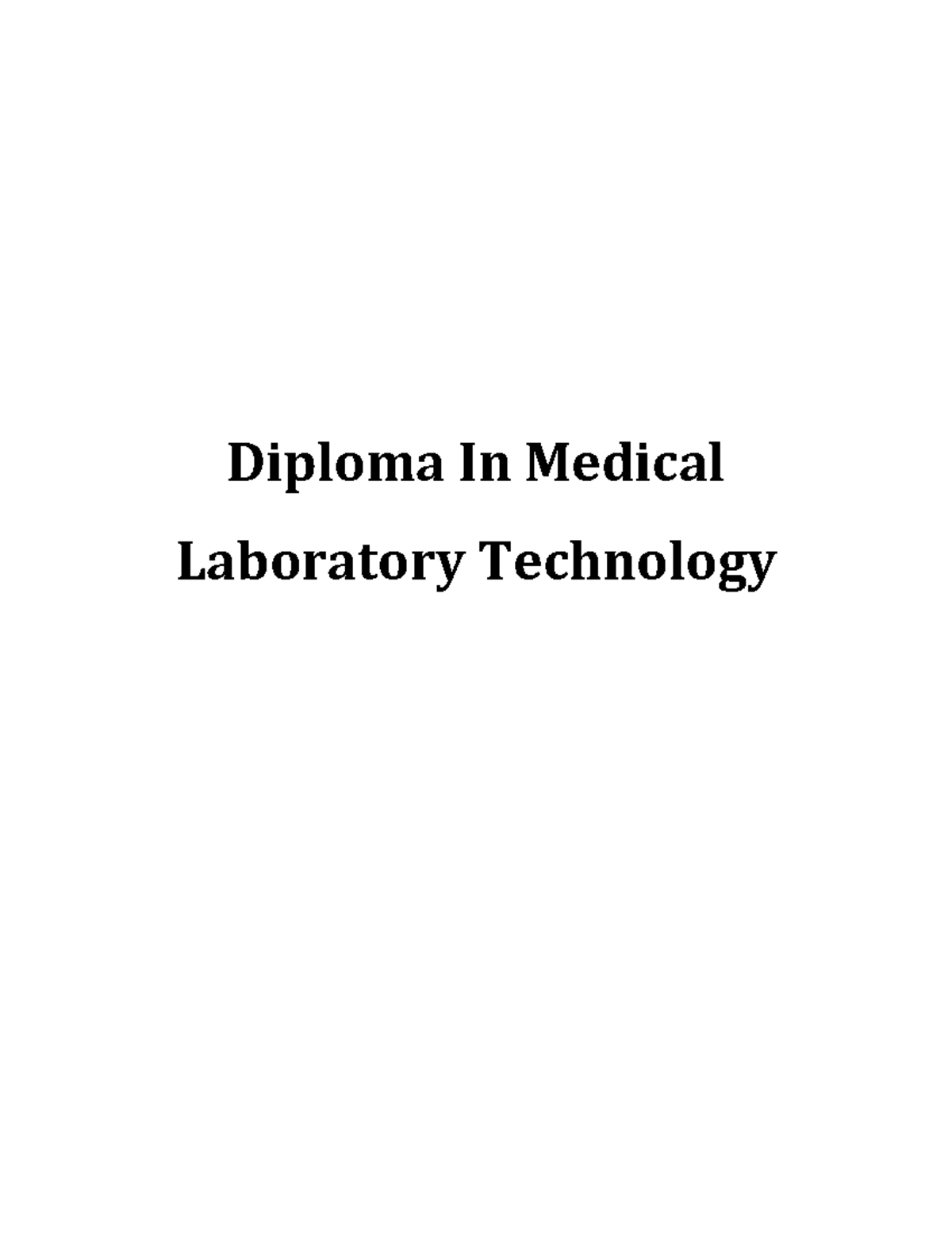 Dmltsyllabus - Labtechnicals - Diploma In Medical Laboratory Technology ...