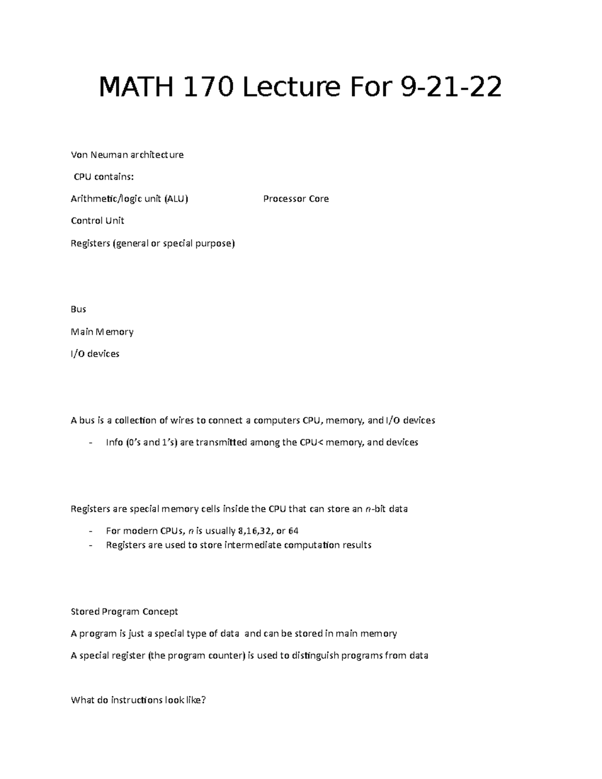 Math 170 Lecture for 9-12-22 - MATH 170 Lecture For 9-21- Von Neuman ...