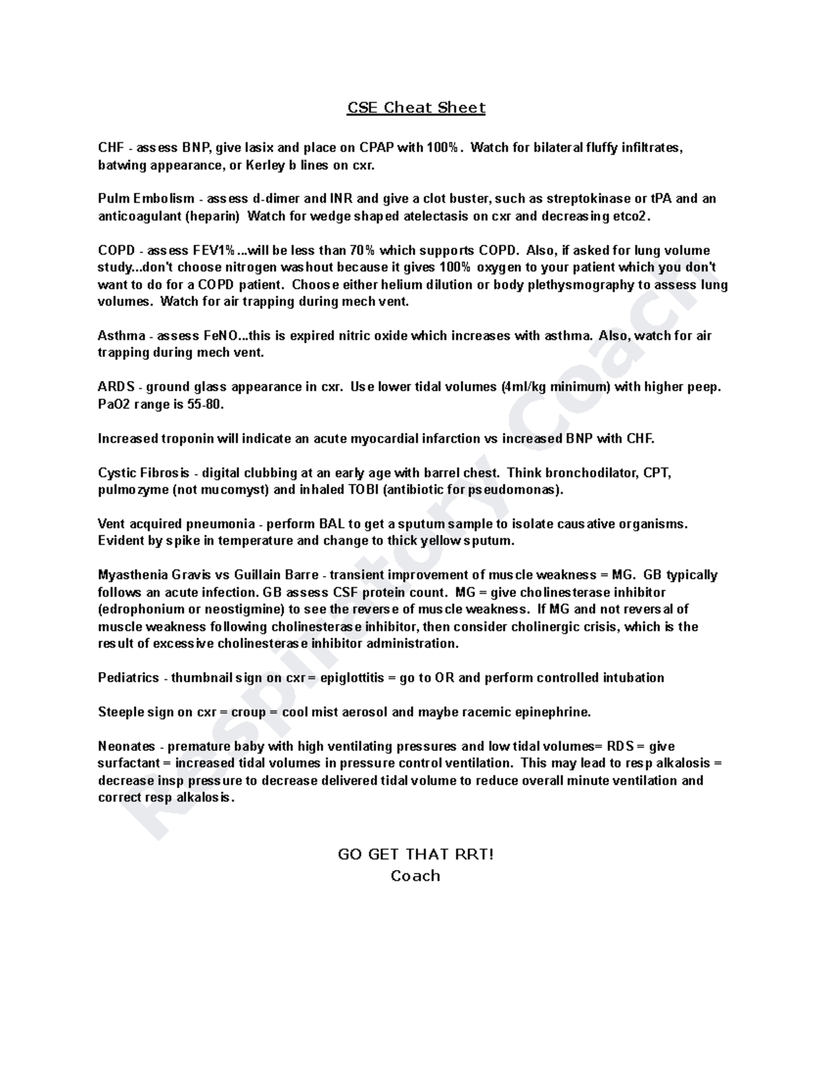 CSE Cheat Sheet - ;;;;;;;;;;;;;; - Respiratory Coach CSE Cheat Sheet ...