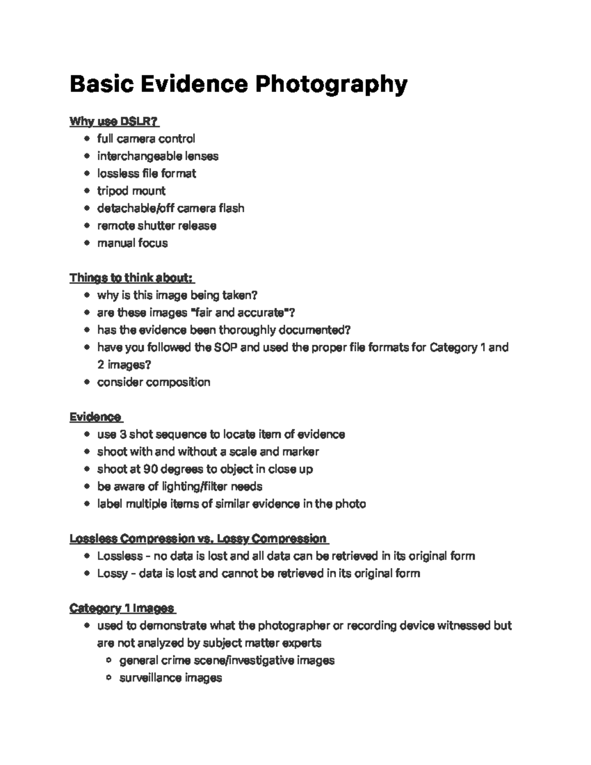 Basic Evidence Photography - Lossy Compression Category 1 Images full ...