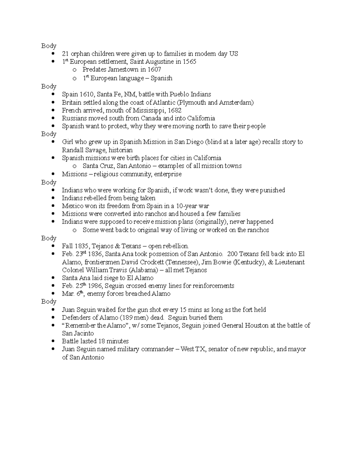 HIST1301 Paper Notes - Grade: A - Body 21 orphan children were given up ...