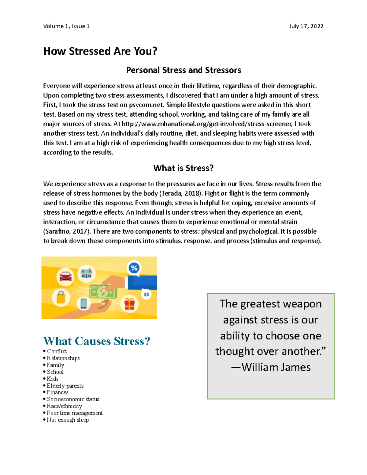 Stress activity - Week 3 assignment received high grade - How Stressed ...