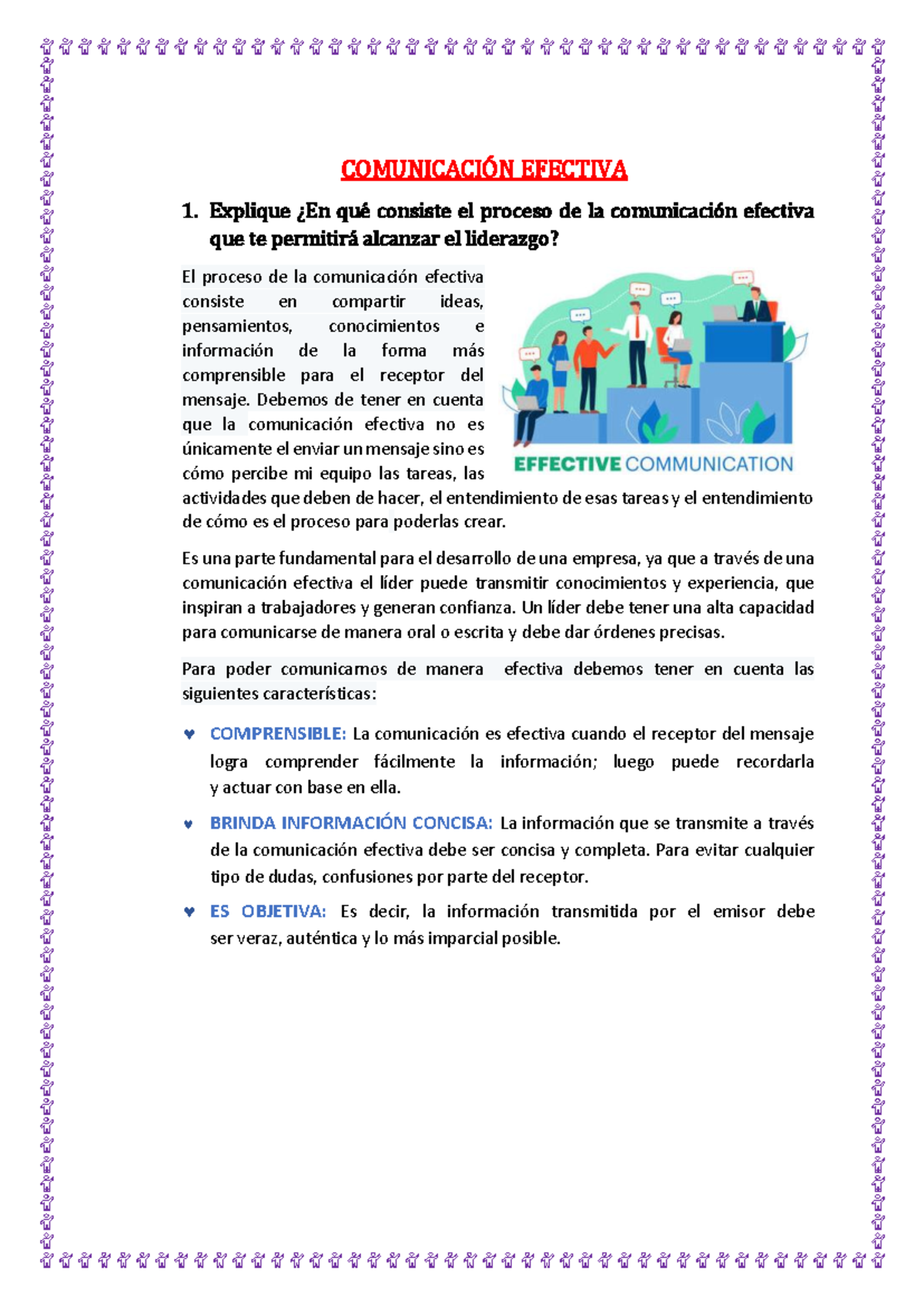 Comunicación Efectiva - COMUNICACI”N EFECTIVA Explique øEn quÈ consiste el proceso de la - Studocu