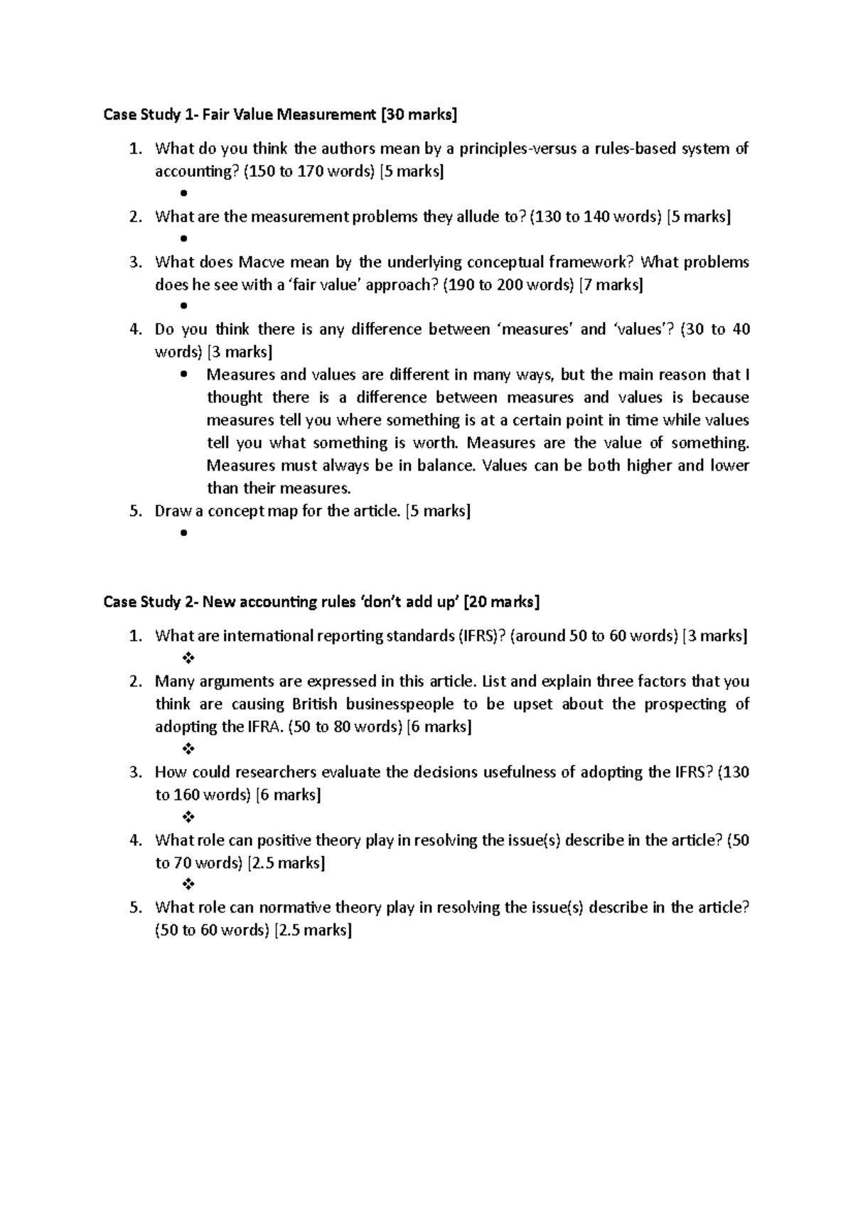 ACC712 Assignment 1 - Case Study 1- Fair Value Measurement [30 marks] What do you think the ...