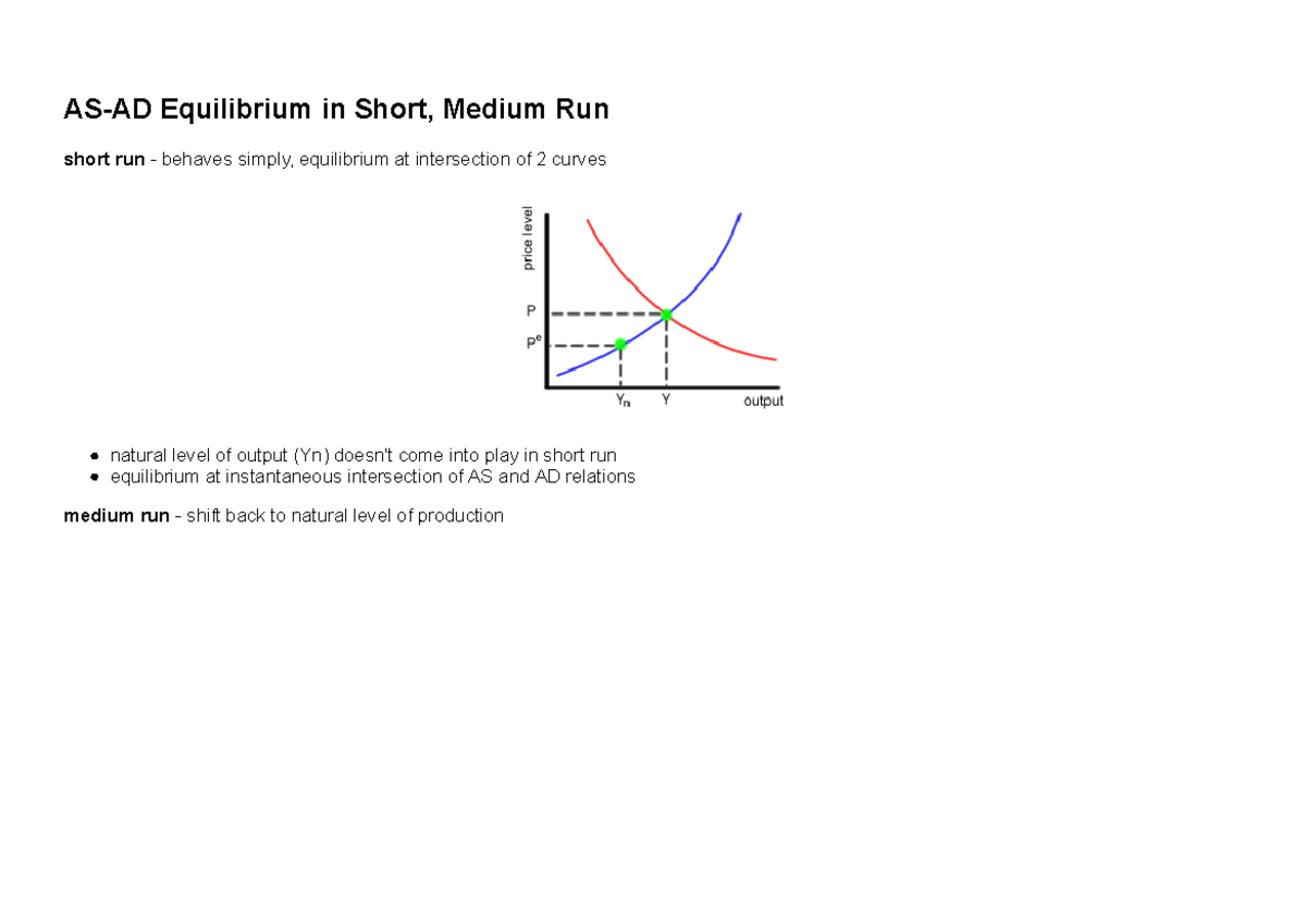 AS-AD Equilibrium in Short, Medium Run - Macro Economics - AS-AD ...