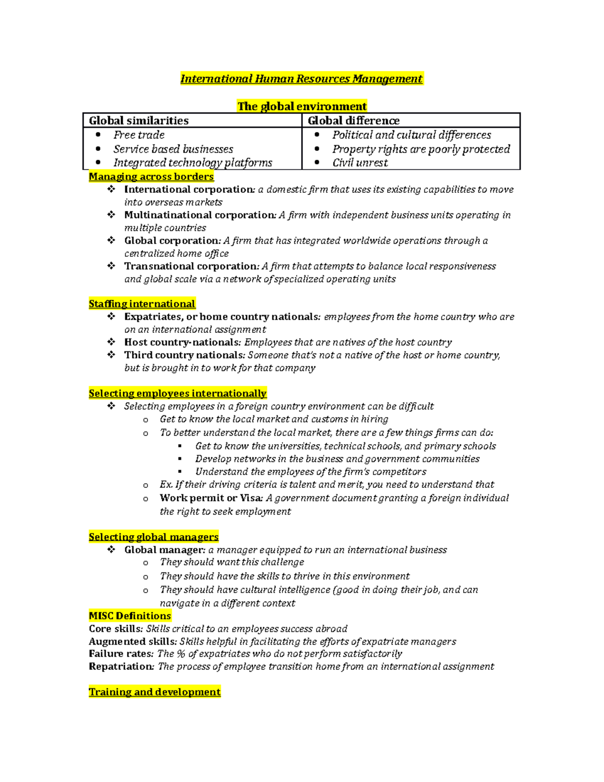 Chapter-15-HR - Summary Human Resource Management - International Human ...