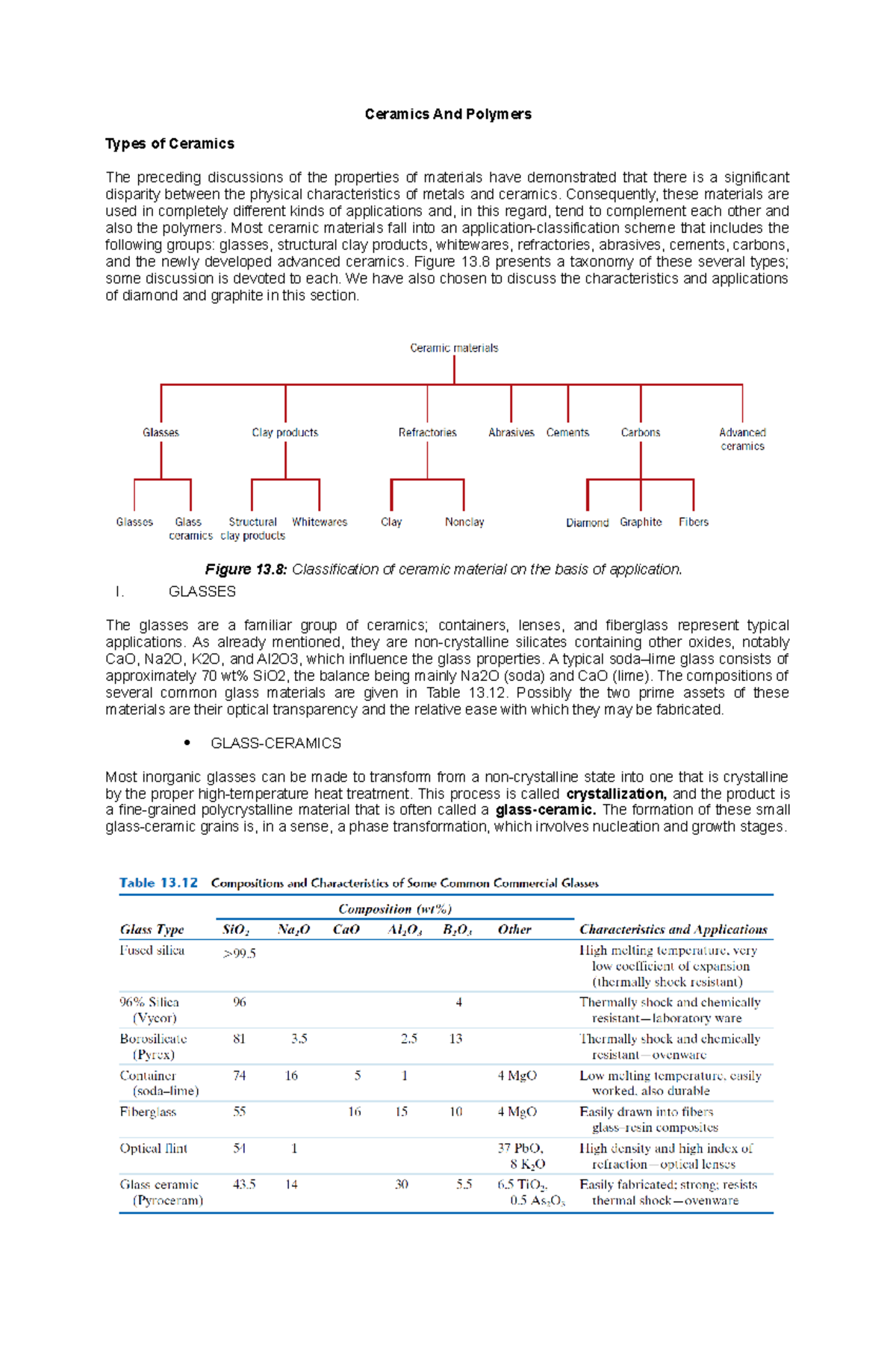 Ceramics And Polymers - Ceramics And Polymers Types of Ceramics The ...