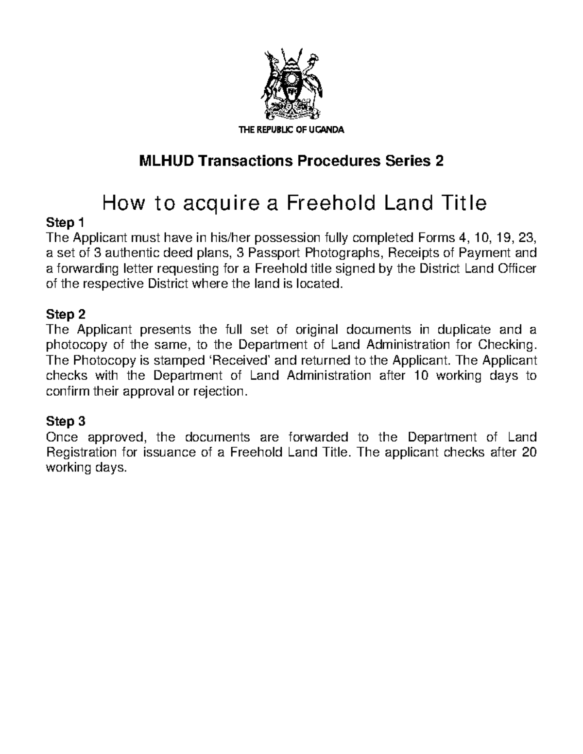 2 How to acquire a Freehold Land Title - Law - NU - Studocu
