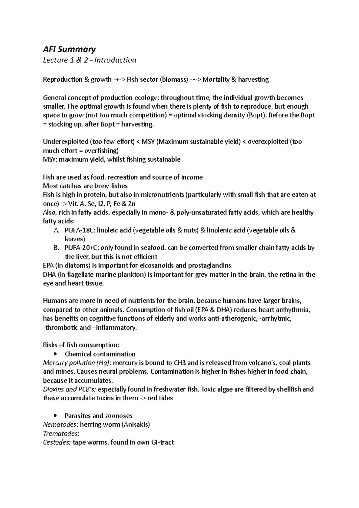 AFI colleges 1-2-3 - AFI Summary Lecture 1 & 2 - Introduction ...