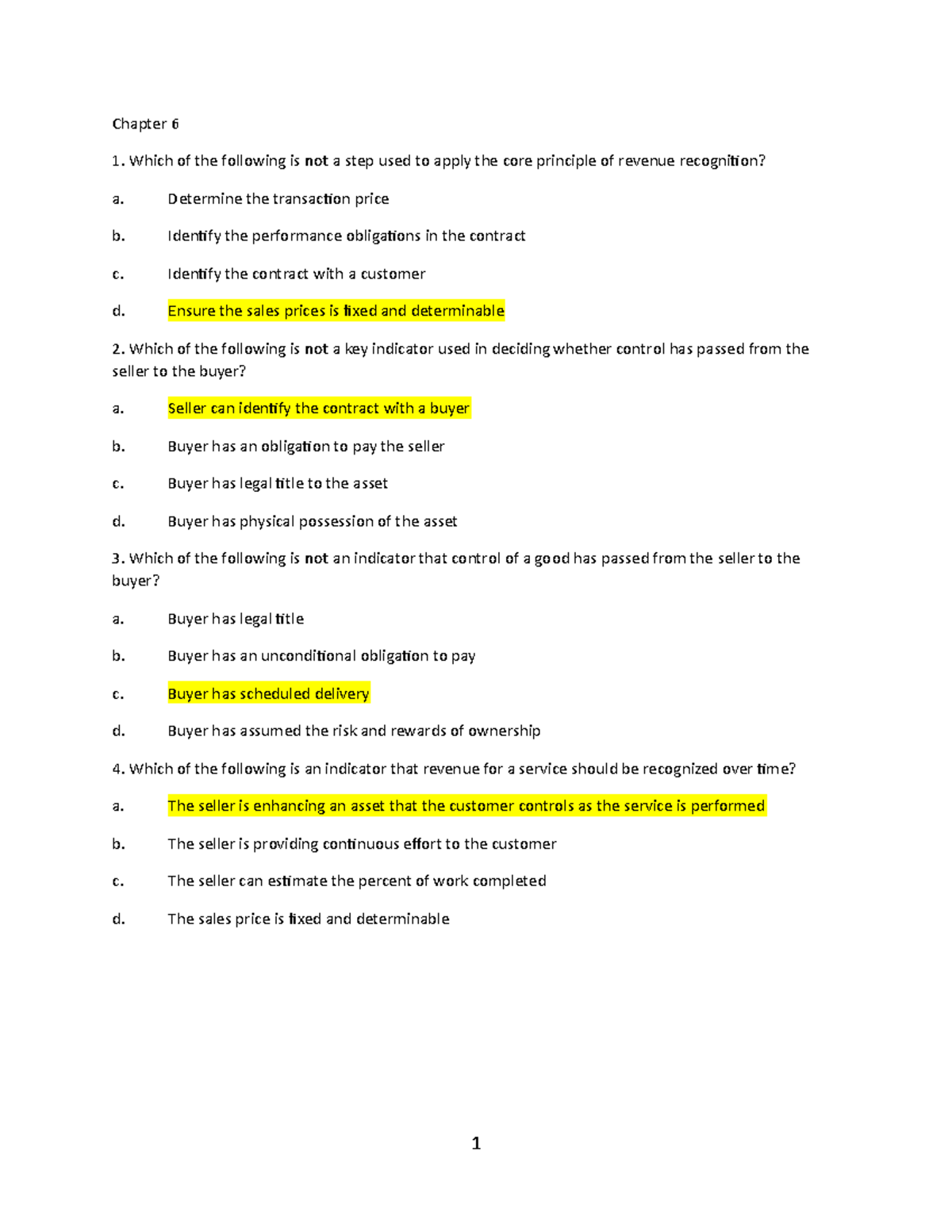 Acc302 - chap 6 - chapter 6 questions - Chapter 6 Which of the ...