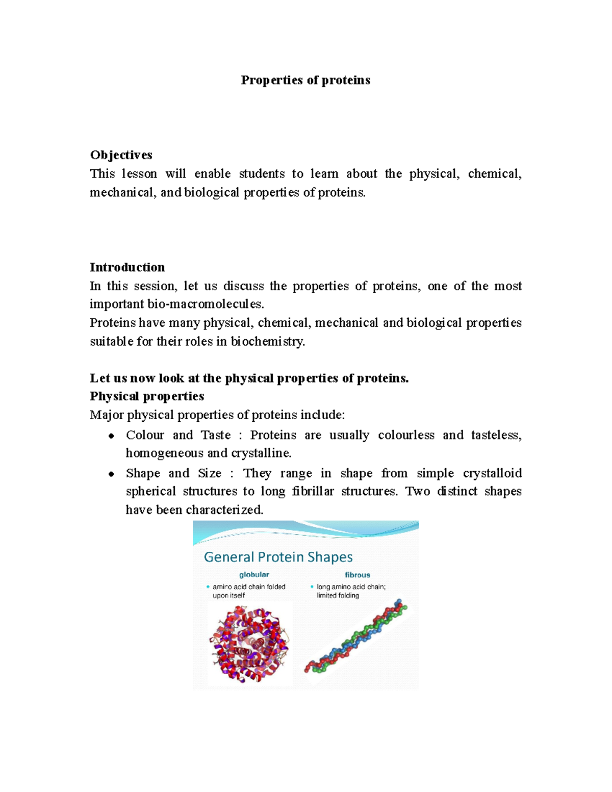 Properties-OF- Protein 2003 28060603030505 - Properties of proteins ...