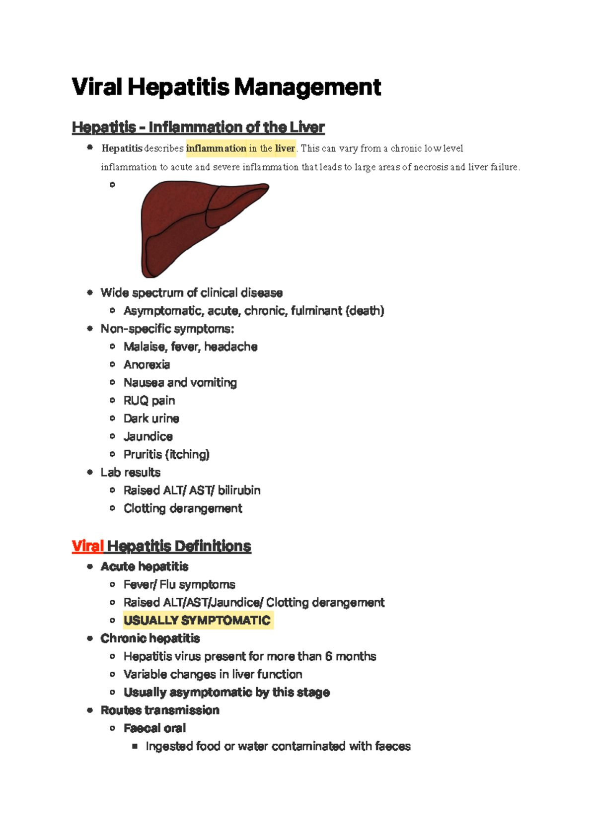 Viral Hepatitis Management - Vi ra l H e p a t i t i s Ma n a g e m e n ...