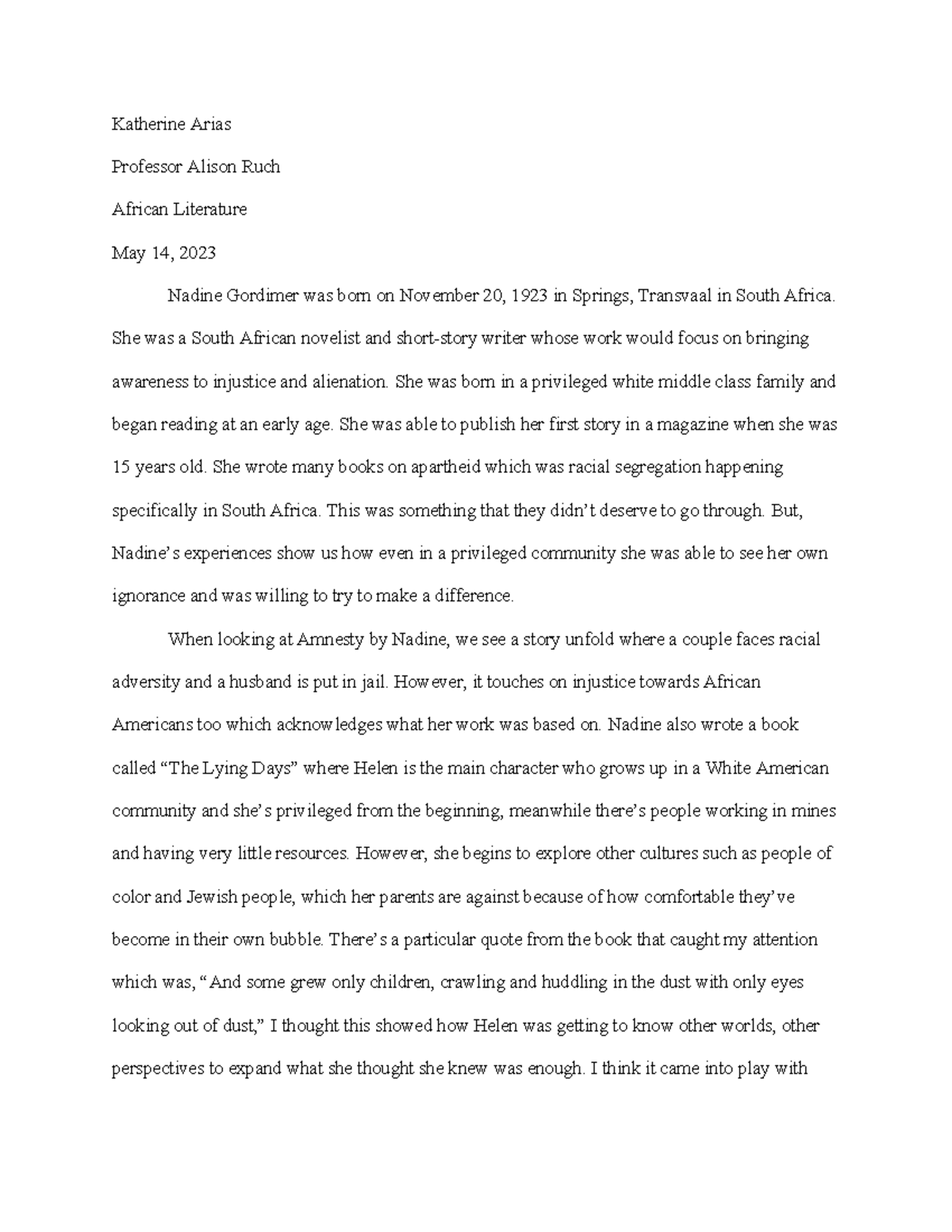 Analysis part of Final Project - Katherine Arias Professor Alison Ruch ...