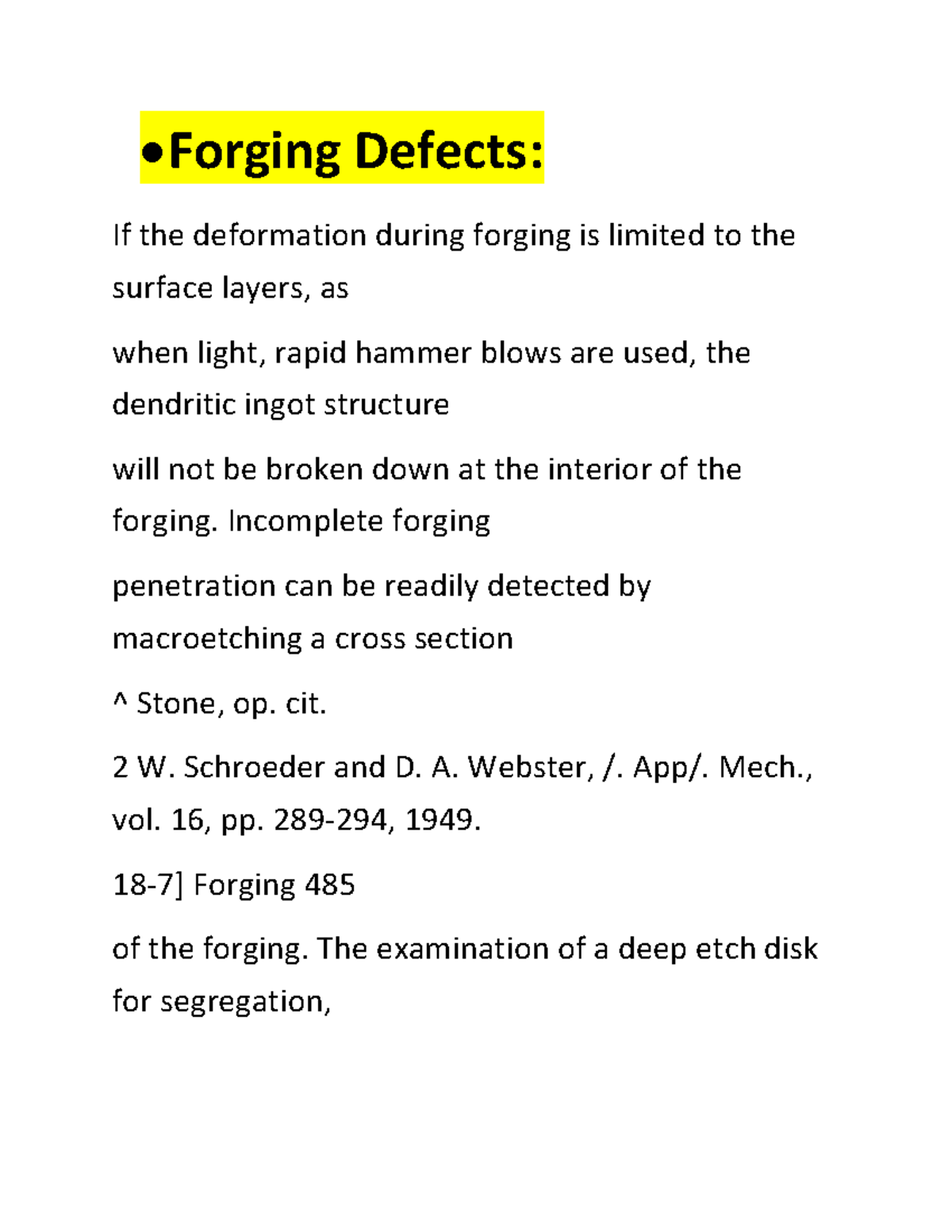 Forging Defects - Forging Defects: If the deformation during forging is ...