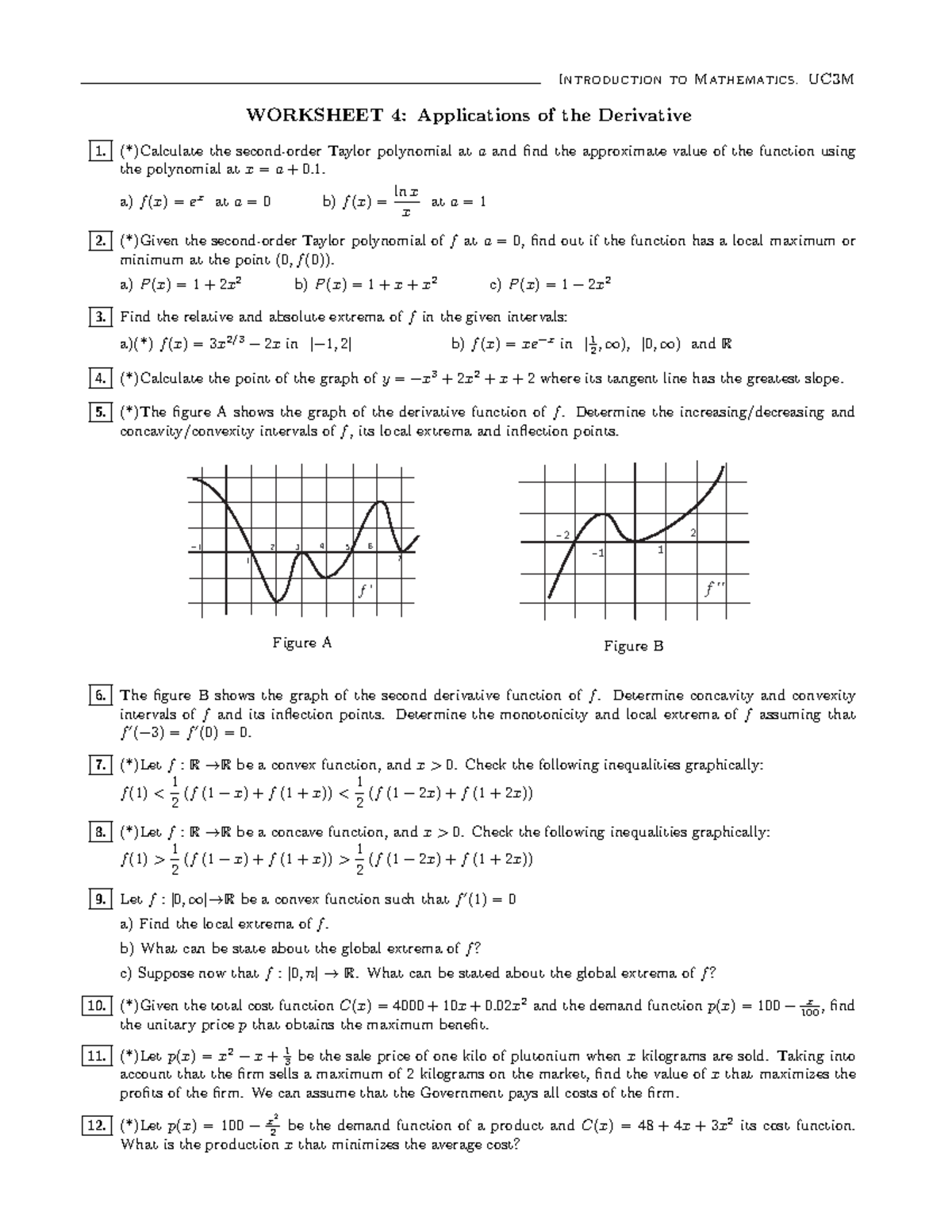 Hoja4 intro eng - Introduction to Mathematics. UC3M WORKSHEET 4 ...