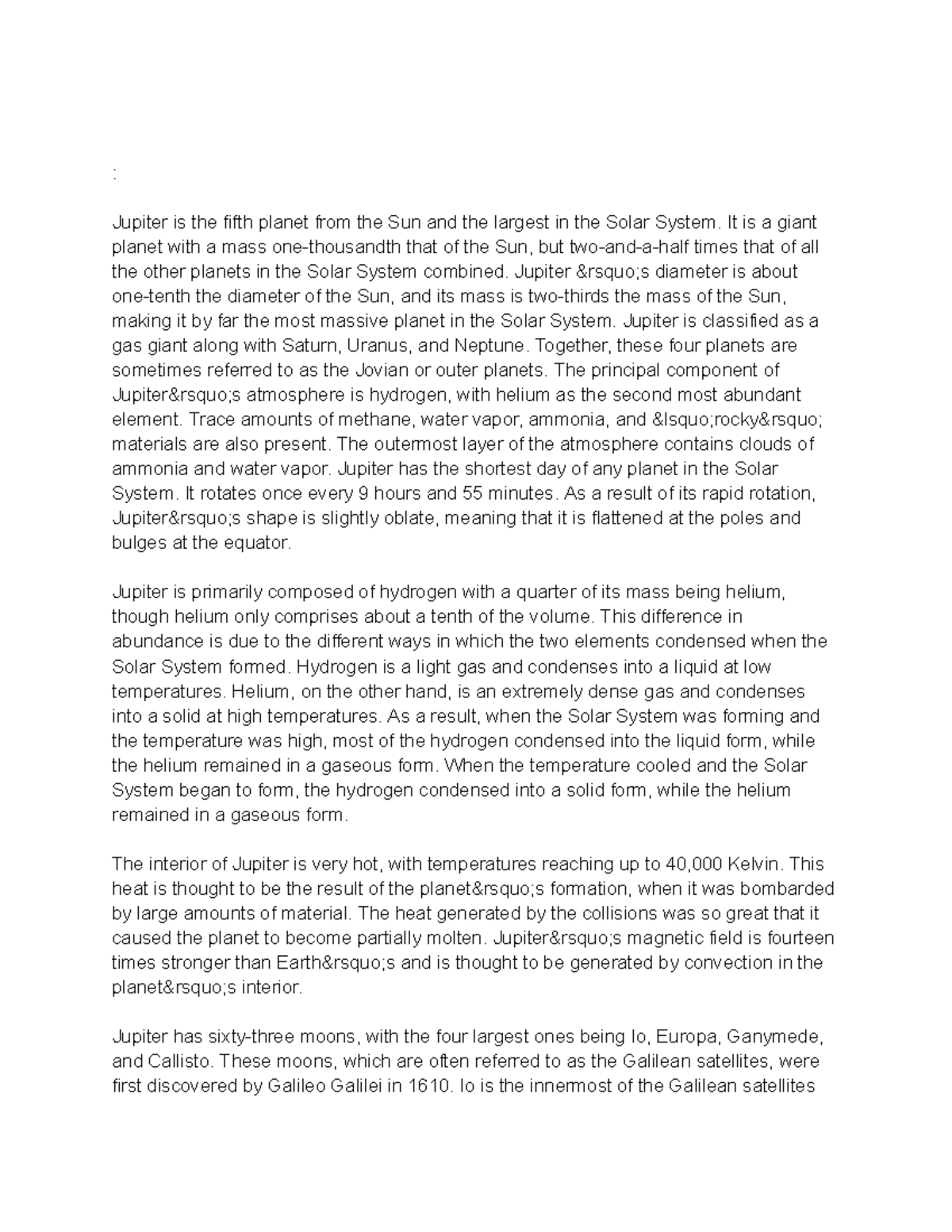 Astro 120 course outline - : Jupiter is the fifth planet from the Sun ...