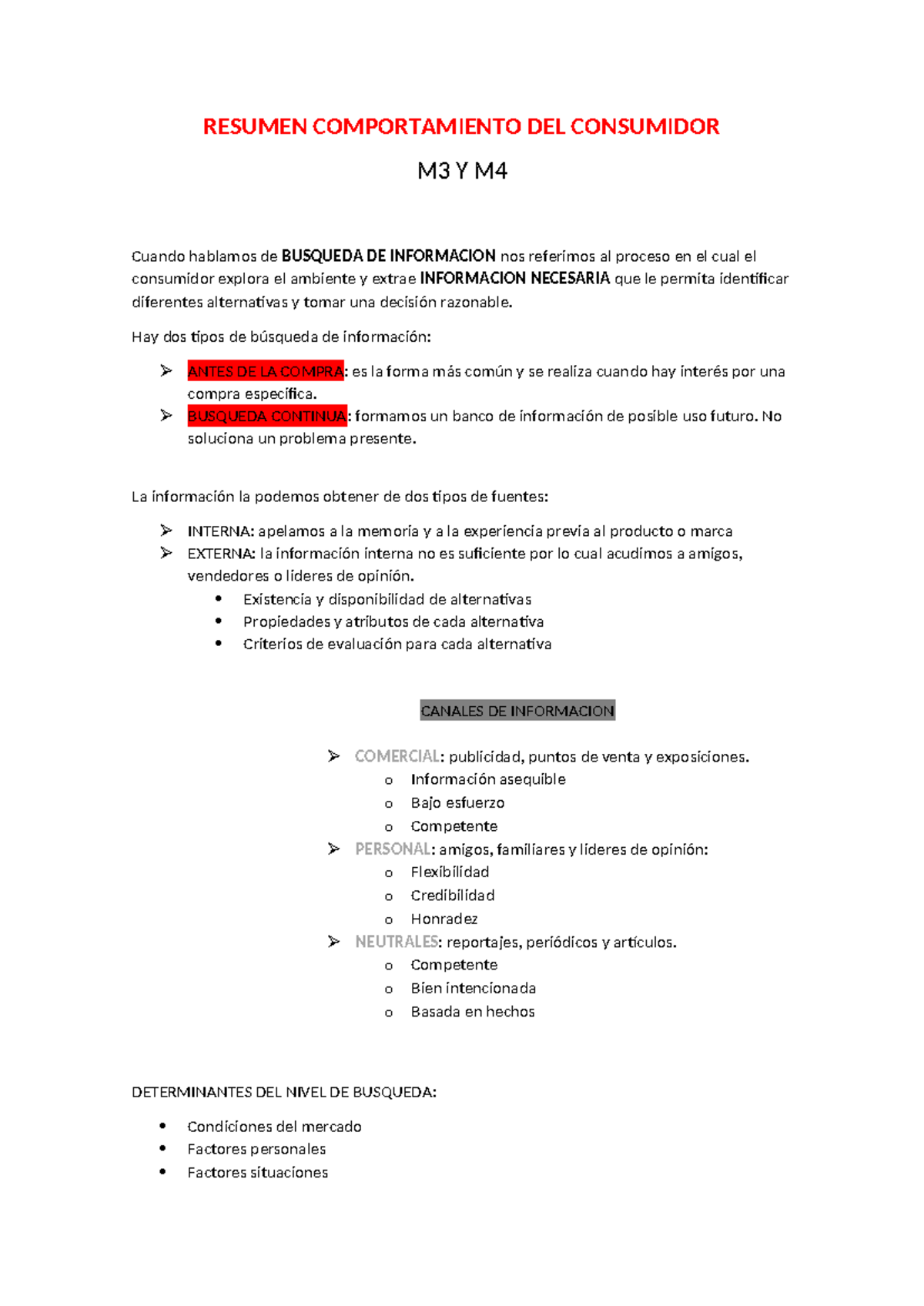 Resumen Comportamiento DEL Consumidor - RESUMEN COMPORTAMIENTO DEL CONSUMIDOR M3 Y M Cuando ...