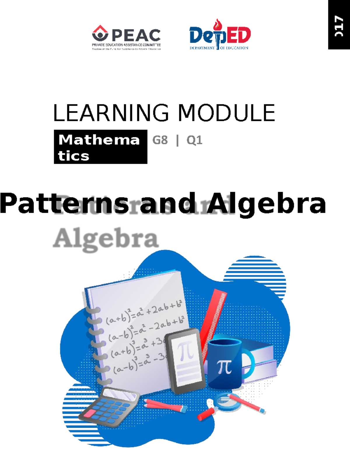 2017 Mathg 8Q1 - math - and Algebra LEARNING MODULE Mathema tics G8 | Q ...