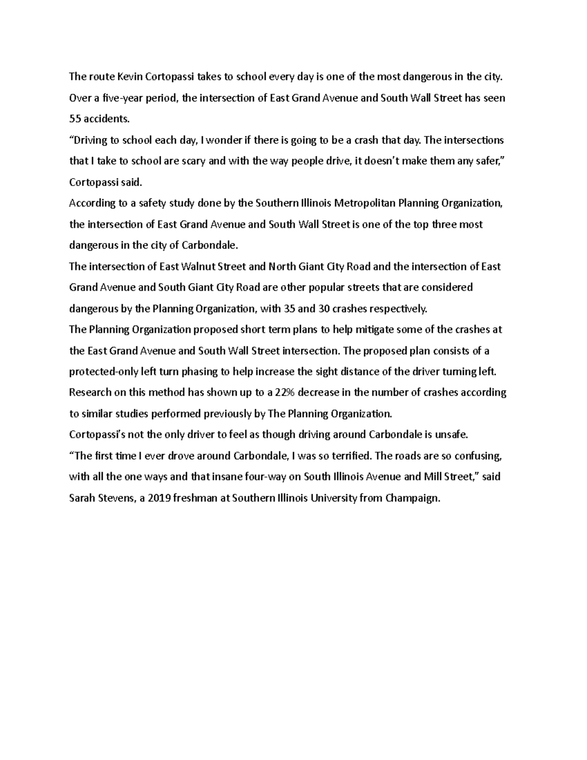 Marold final draft - Grade: A - The route Kevin Cortopassi takes to ...