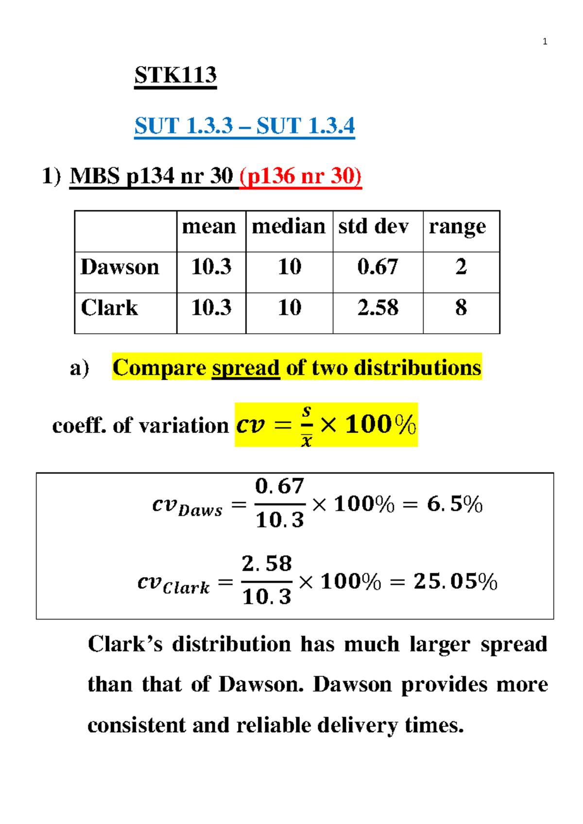 STK113 Tutorial 4B ( Updated MEMO) - STK SUT 1.3 – SUT 1. MBS p134 nr ...