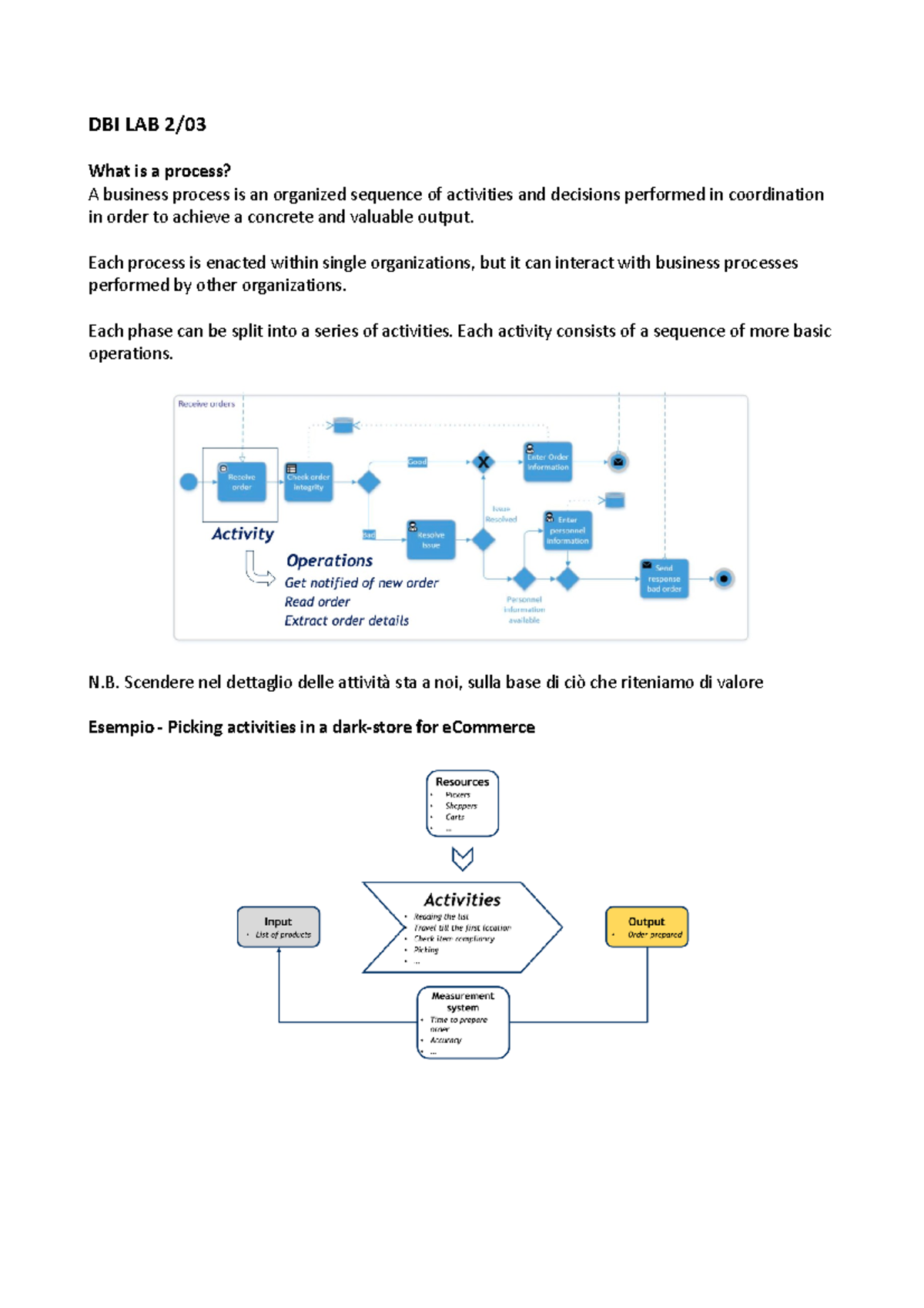 DBI LAB - Processes - Appunti del corso Digital Business Innovation Lab ...