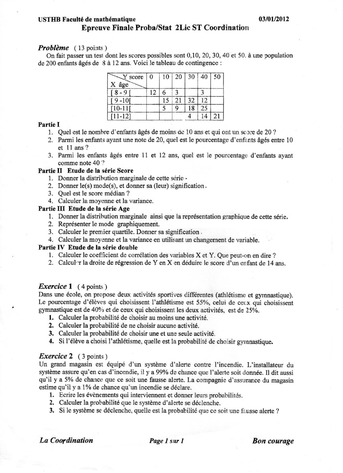 Monster Stage Proba Stat Usthb Exam Correction 2012 - introduction to ...
