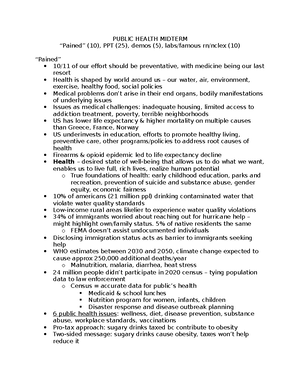 Public Health Settings - NRSG 4604 - Studocu