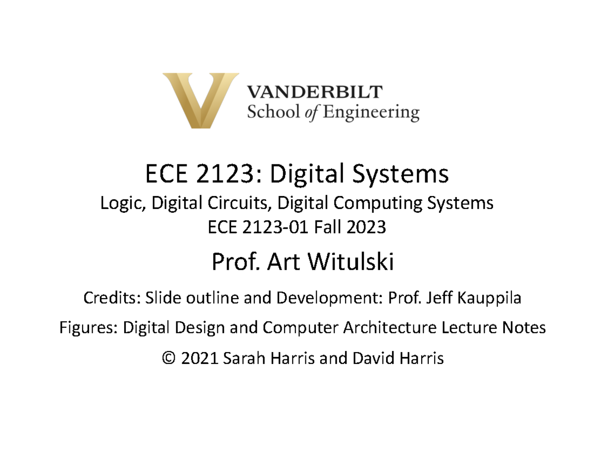 EECE2123-S01 23 0822-lecture 01 - ECE 2123: Digital Systems ...