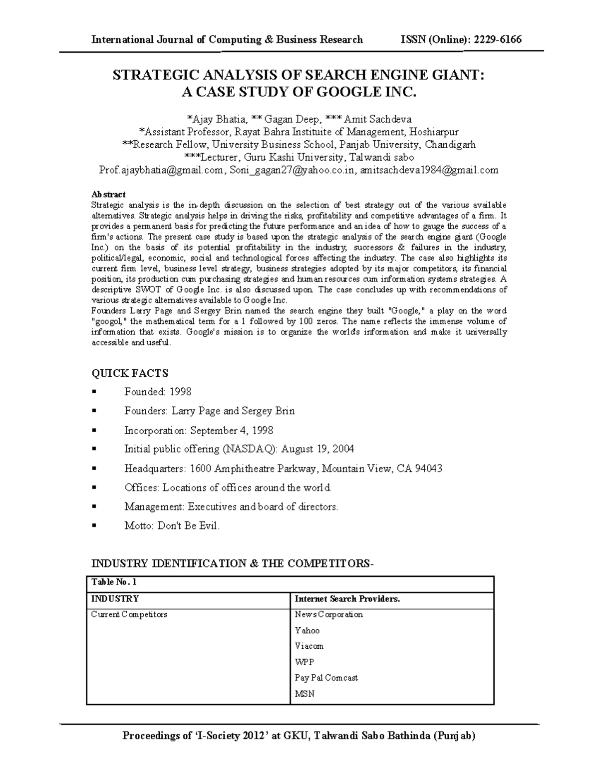 55 - Strategic management project - STRATEGIC ANALYSIS OF SEARCH ENGINE ...