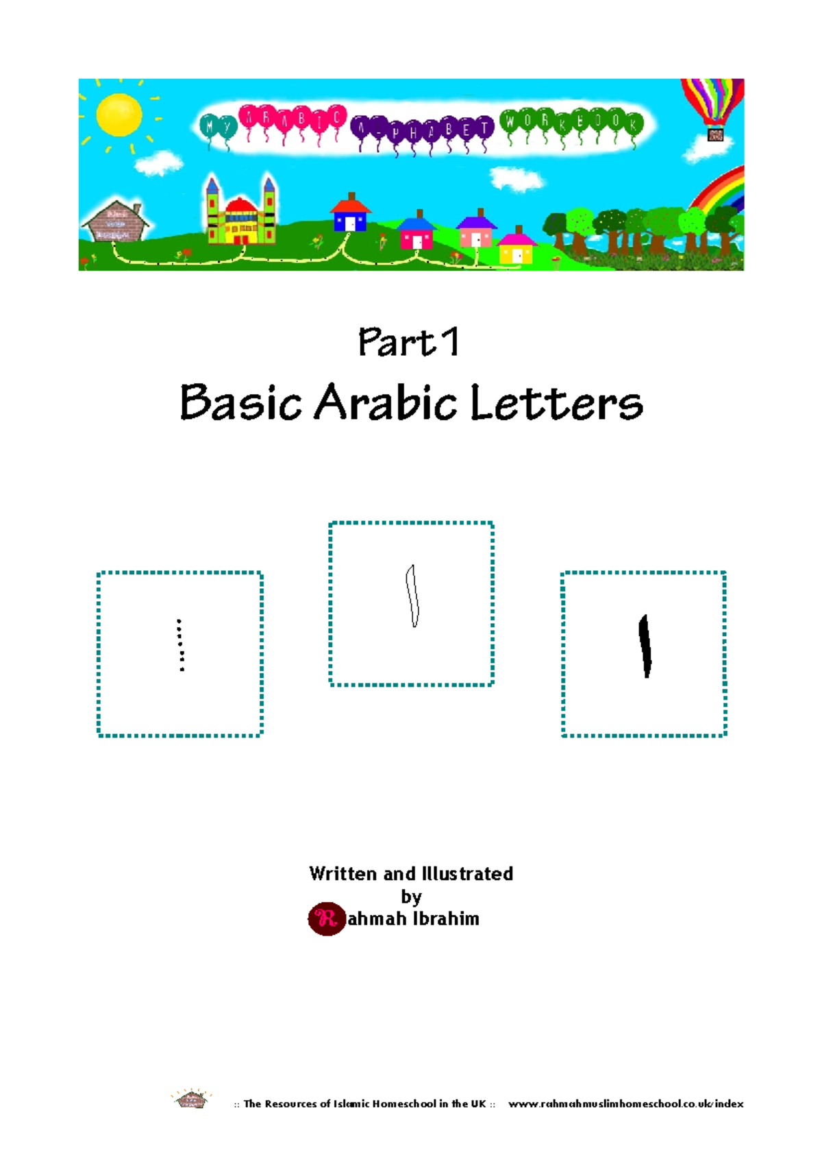 My Arabic Alphabet Workbook 1 - Part Basic Arabic Letters Written and ...