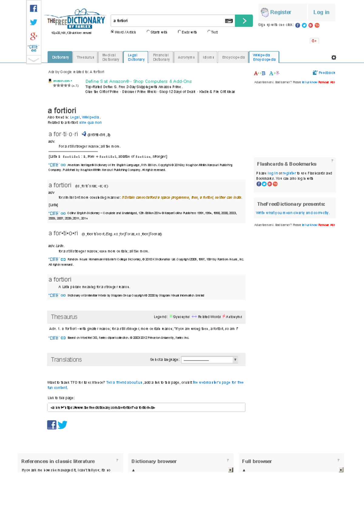 A fortiori - definition of a fortiori by the free dictionary - a ...