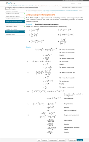Real Numbers-Algebra Essentials - 1-3 Reading and Participation ...