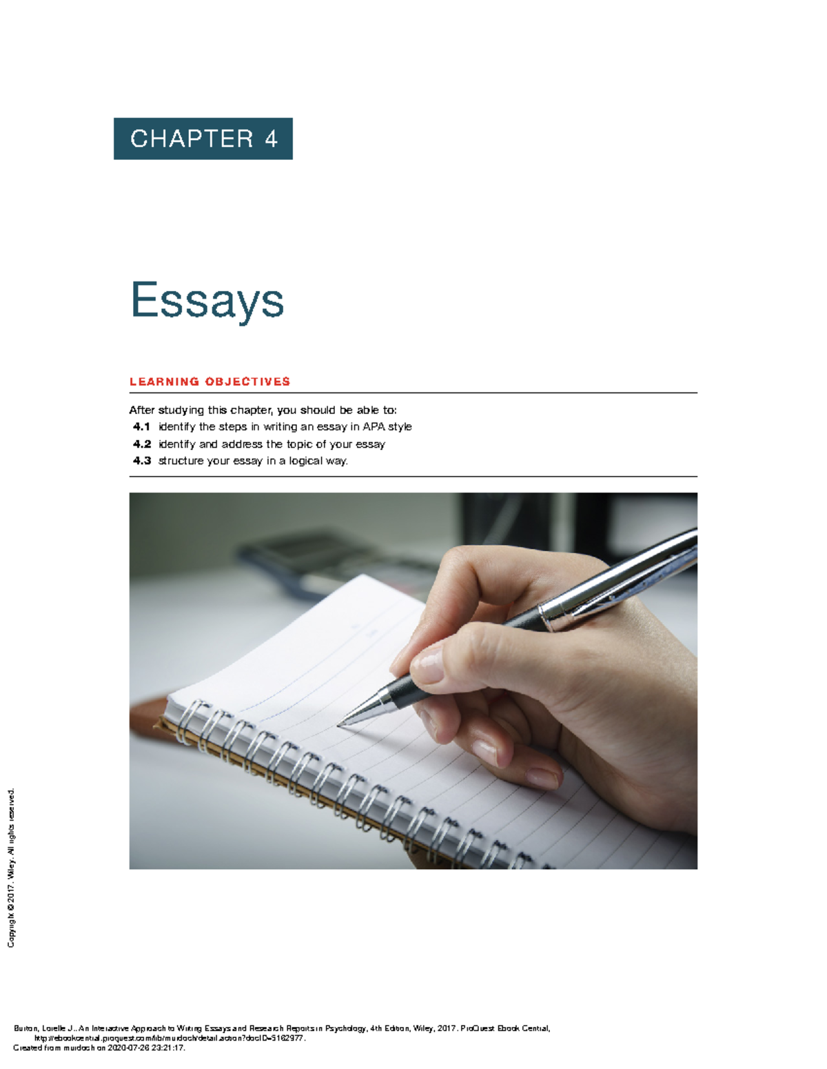 An Interactive Approach to Writing Essays and Rese - Essays CHAPTER 4 ...