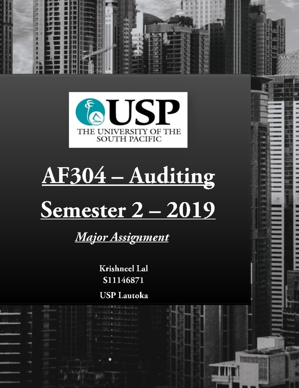 AF304 S11146871 - Modern Auditing & Assurance Services - Warning: TT: undefined function: 32 ...