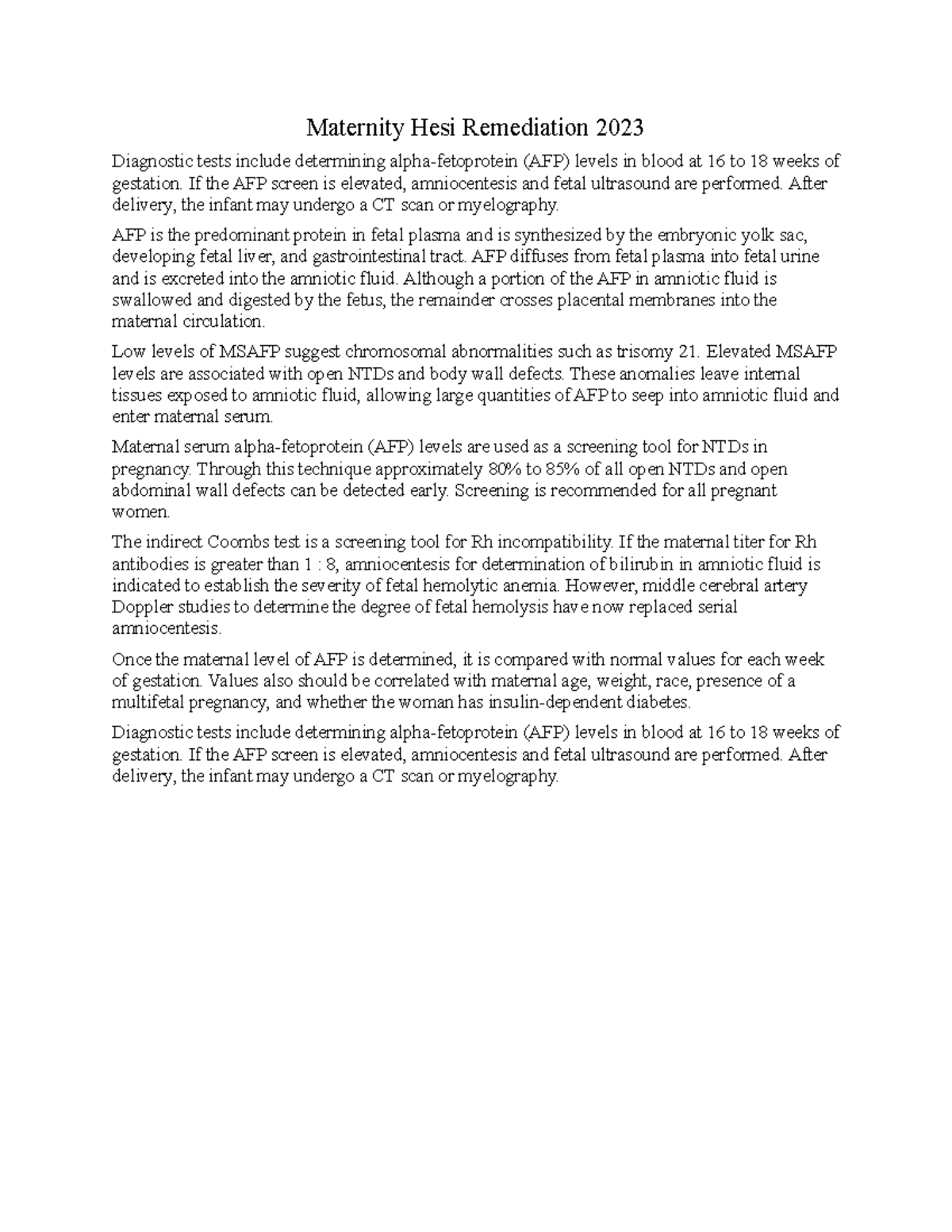 Maternity Hesi Remediation NUR 221 - Maternity Hesi Remediation 2023 ...