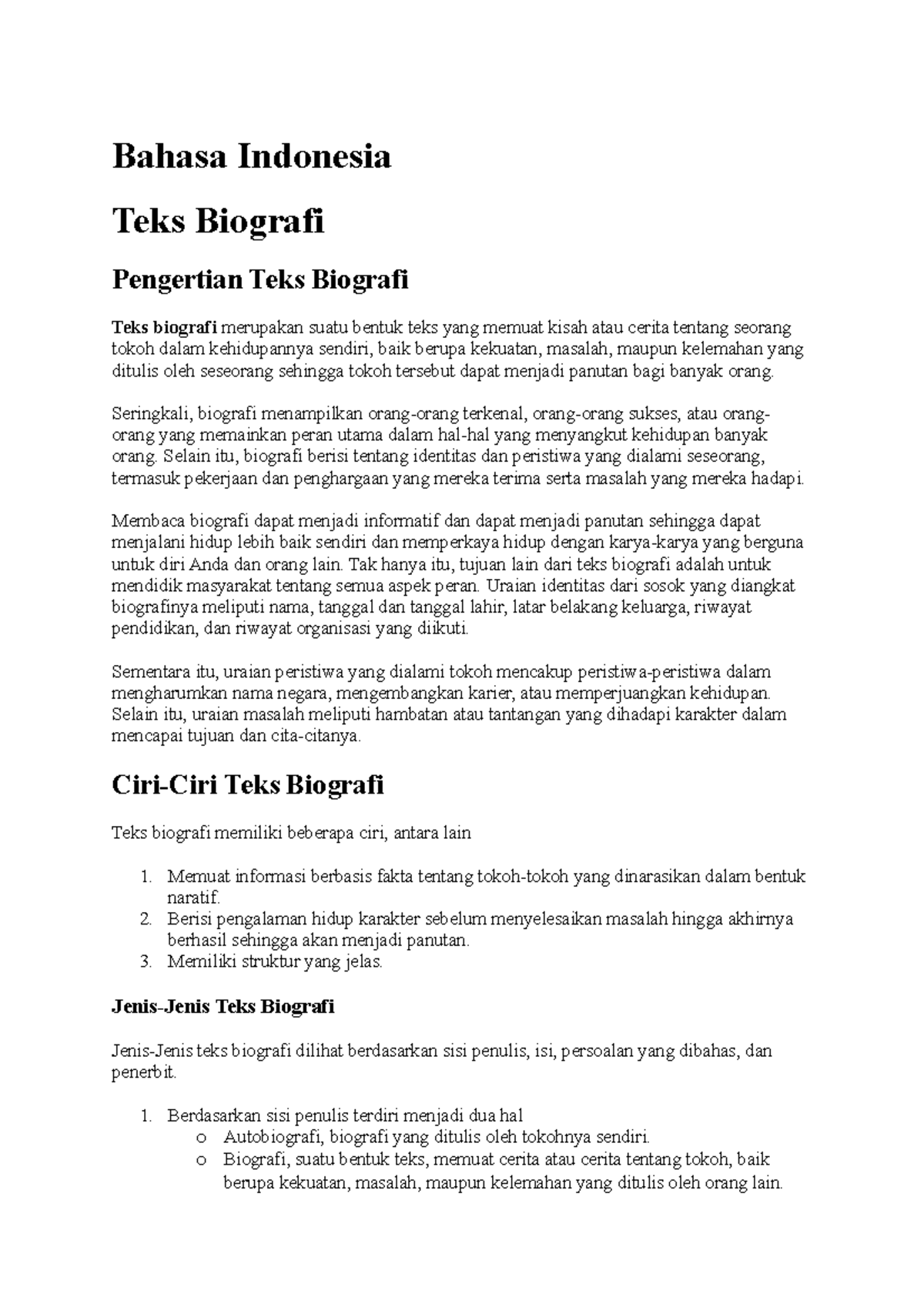 Bahasa Indonesia - Teks Biografi - Bahasa Indonesia Teks Biografi ...