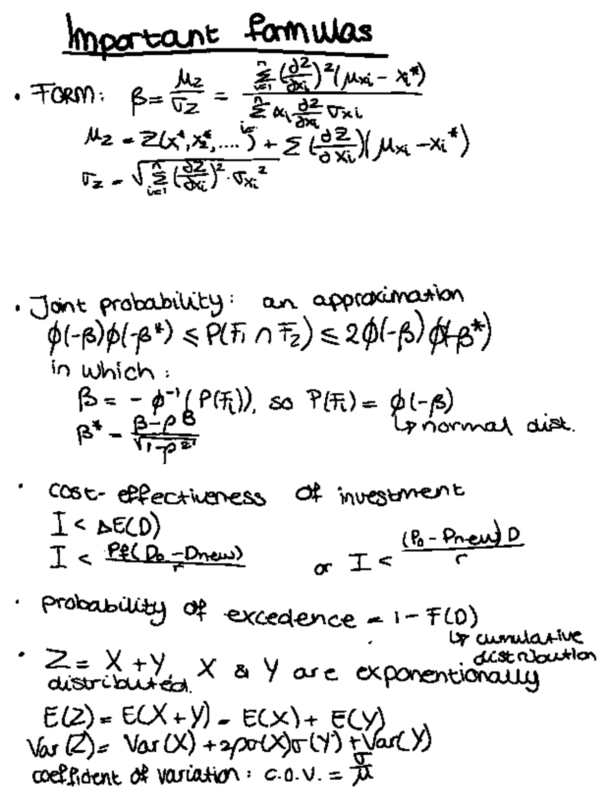 Important Formulas probabilistic design - Probabilistic Design in ...